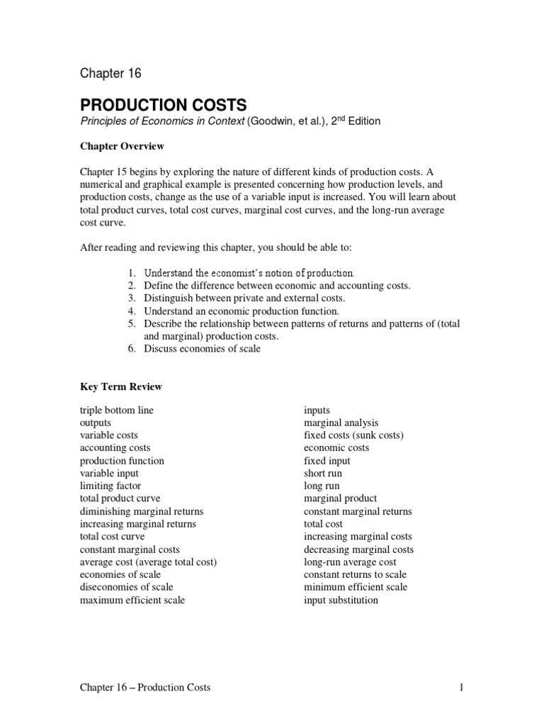 Principles 2e SSG Ch16 | PDF | Average Cost | Marginal Cost