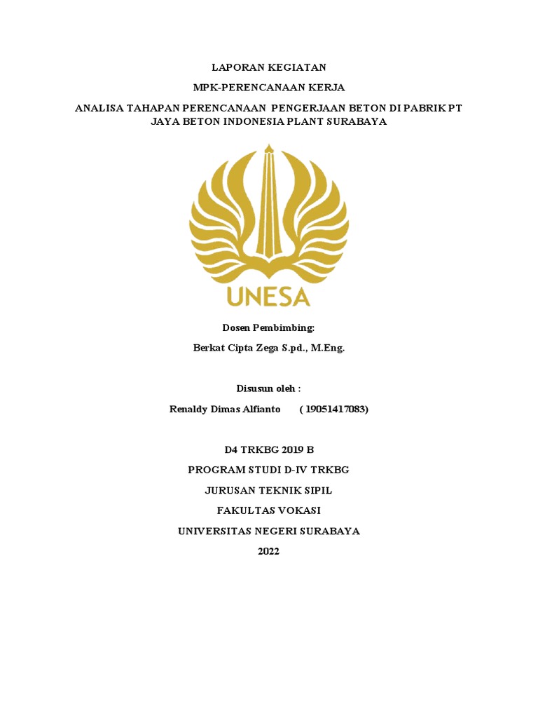 MPK Perencanaan Kerja | PDF