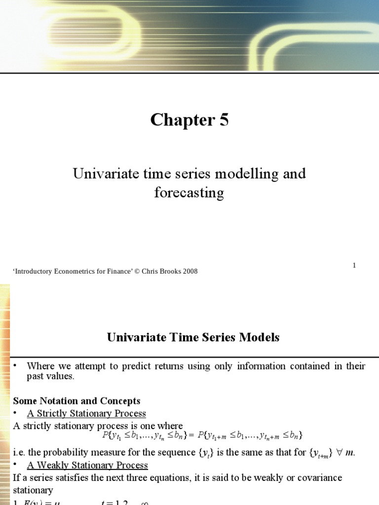 Univariate Time Series Modelling and Forecasting: Introductory ...