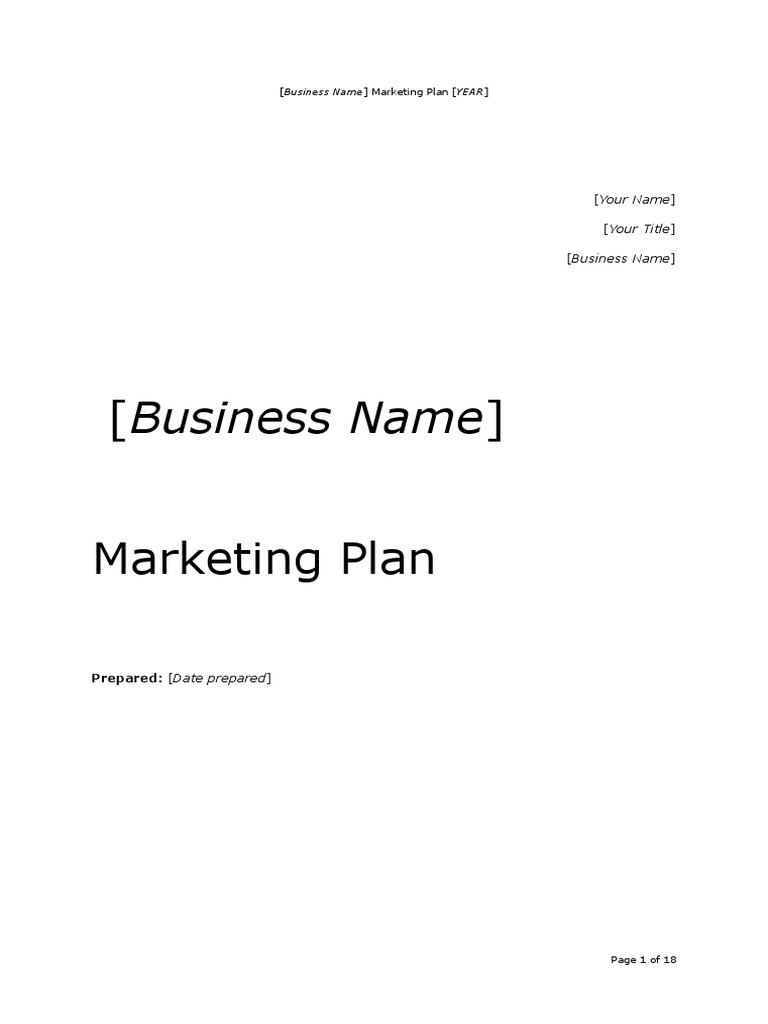 SITXMPR007 Appendix A Marketing Plan Template | PDF | Marketing | Swot ...