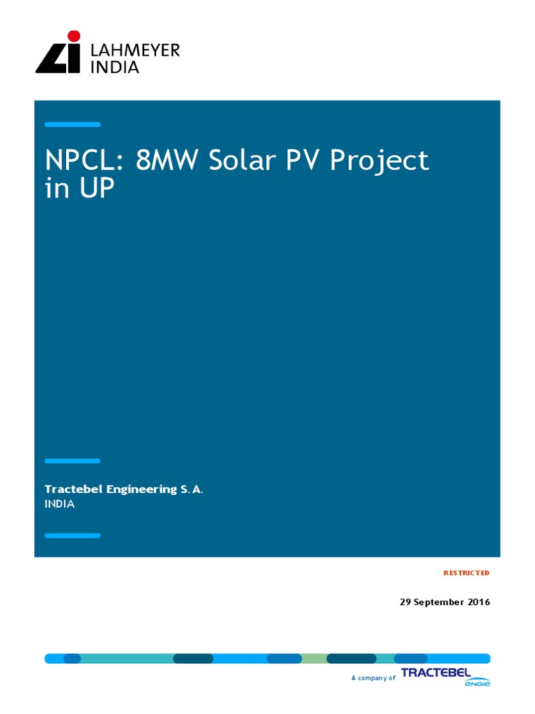 NPCL 8MW Solar PV Project in UP | PDF | Solar Power | Photovoltaics