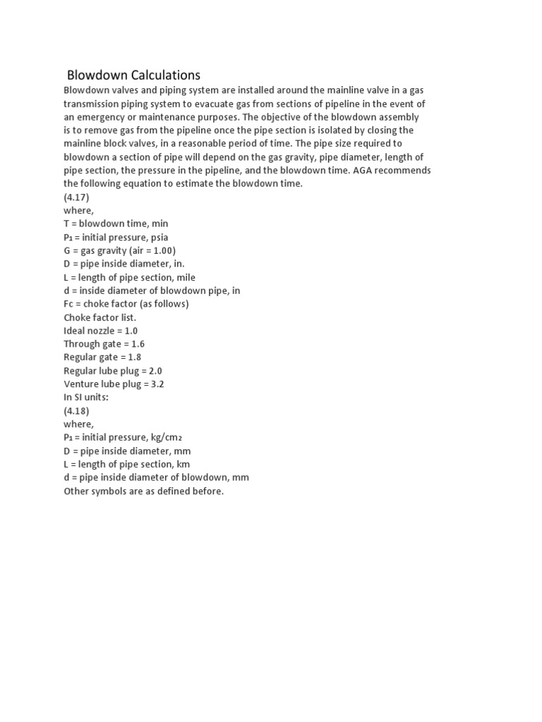 Gas Pipeline Blowdown Guide | PDF
