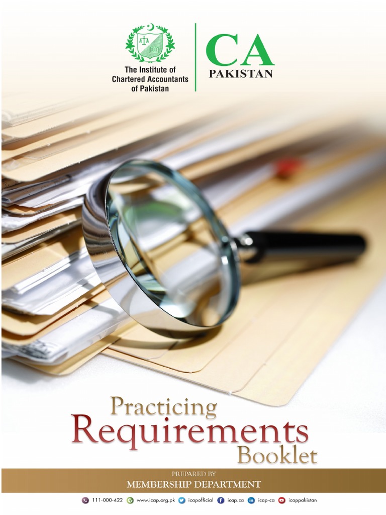 ICAP - Practicing Requirement Booklet | PDF | Accountant | Money Laundering