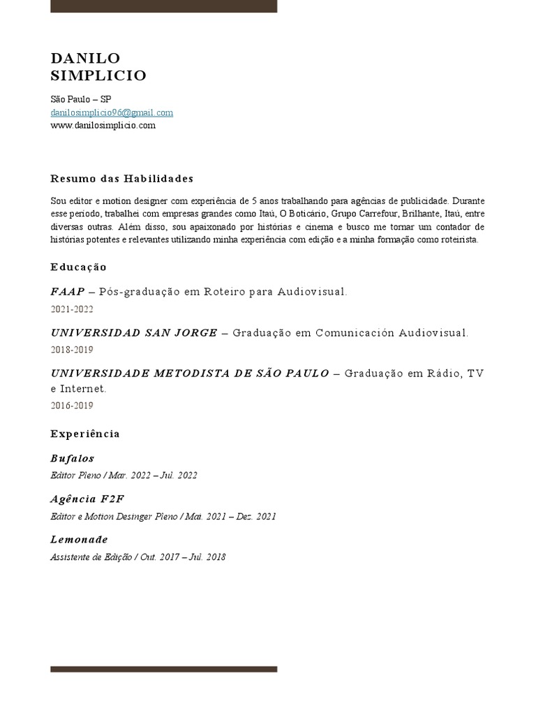 CV Danilo | PDF
