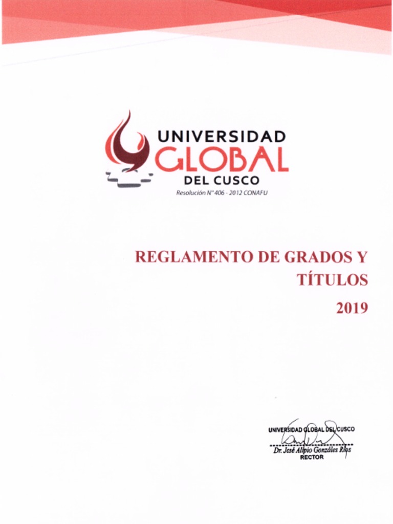 Reglamento de Grados y Titulos 2019 | PDF