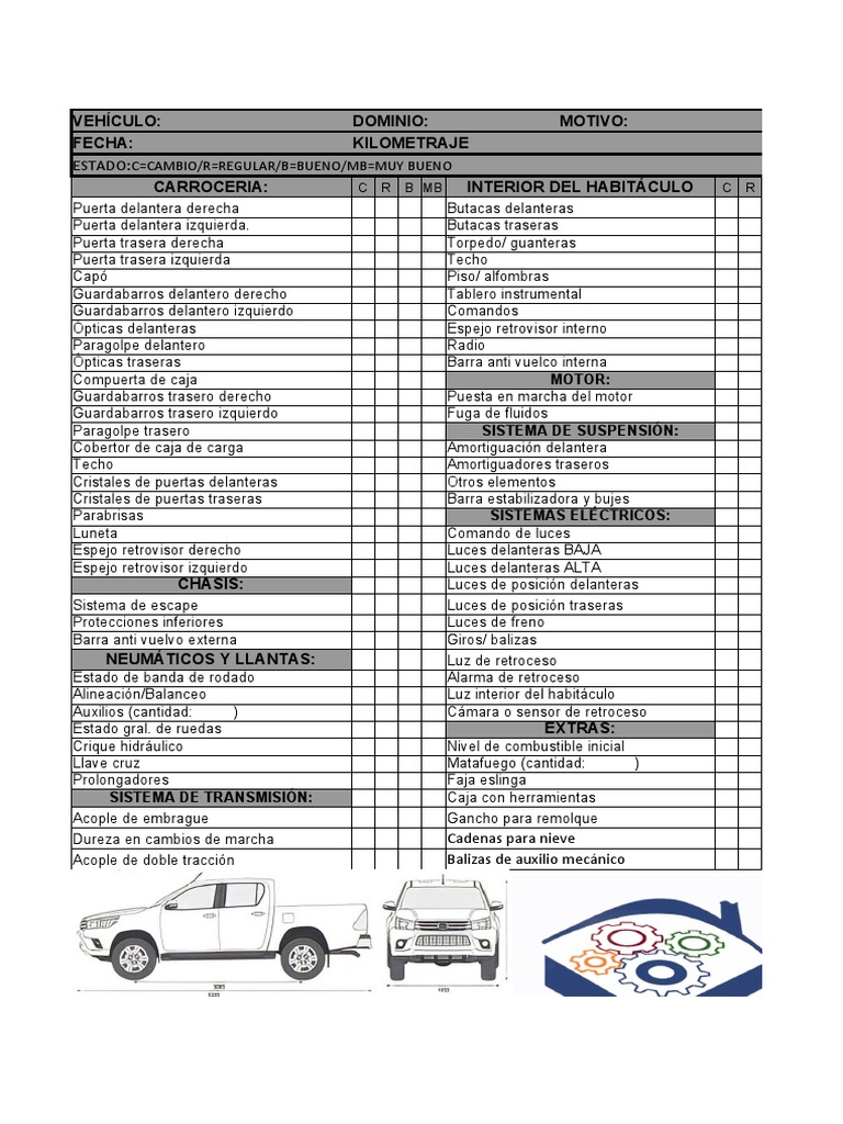Check List Toyota Hilux BC | PDF | Transmisión (Mecánica) | Industria ...
