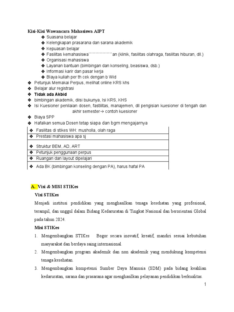 Akreditasi Stikes WH | PDF