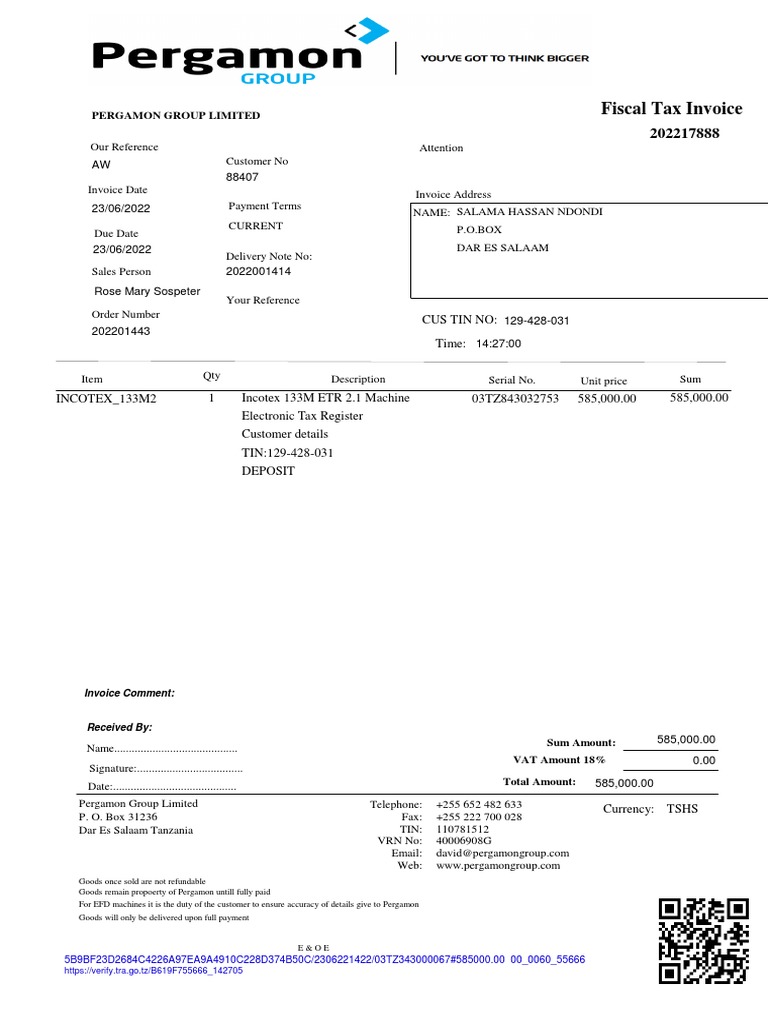 Payment Terms for Incotex 133M ETR 2.1 Machine | PDF | Invoice | Receipt