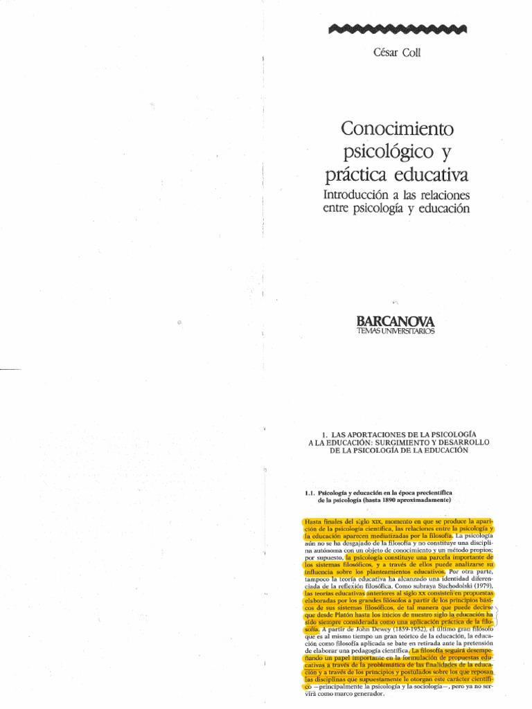 Psicología Educacional de César Coll | PDF