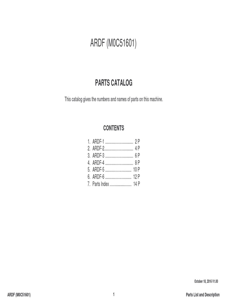 Juki MF 7923 Parts List Overview | PDF | Clutch | Gear