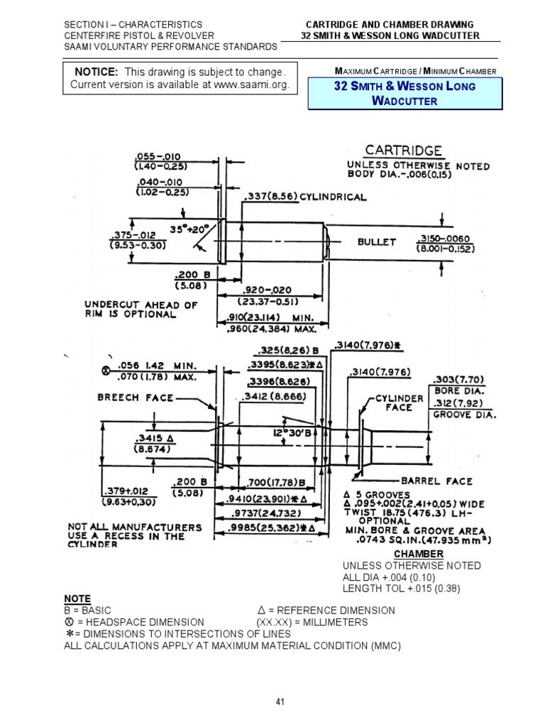 SAAMI Standards for Pistol Cartridges | PDF