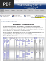 Renata Watch Battery Cross Reference Table | PDF