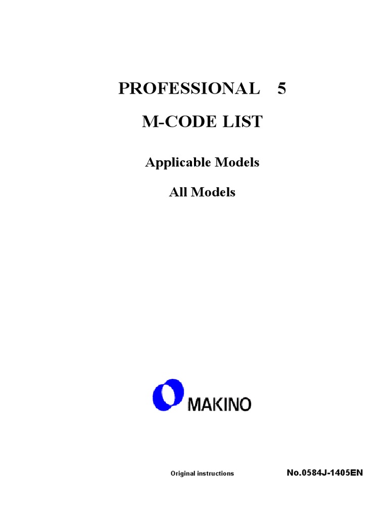 Professional 5 M-Code List: Applicable Models All Models | PDF ...