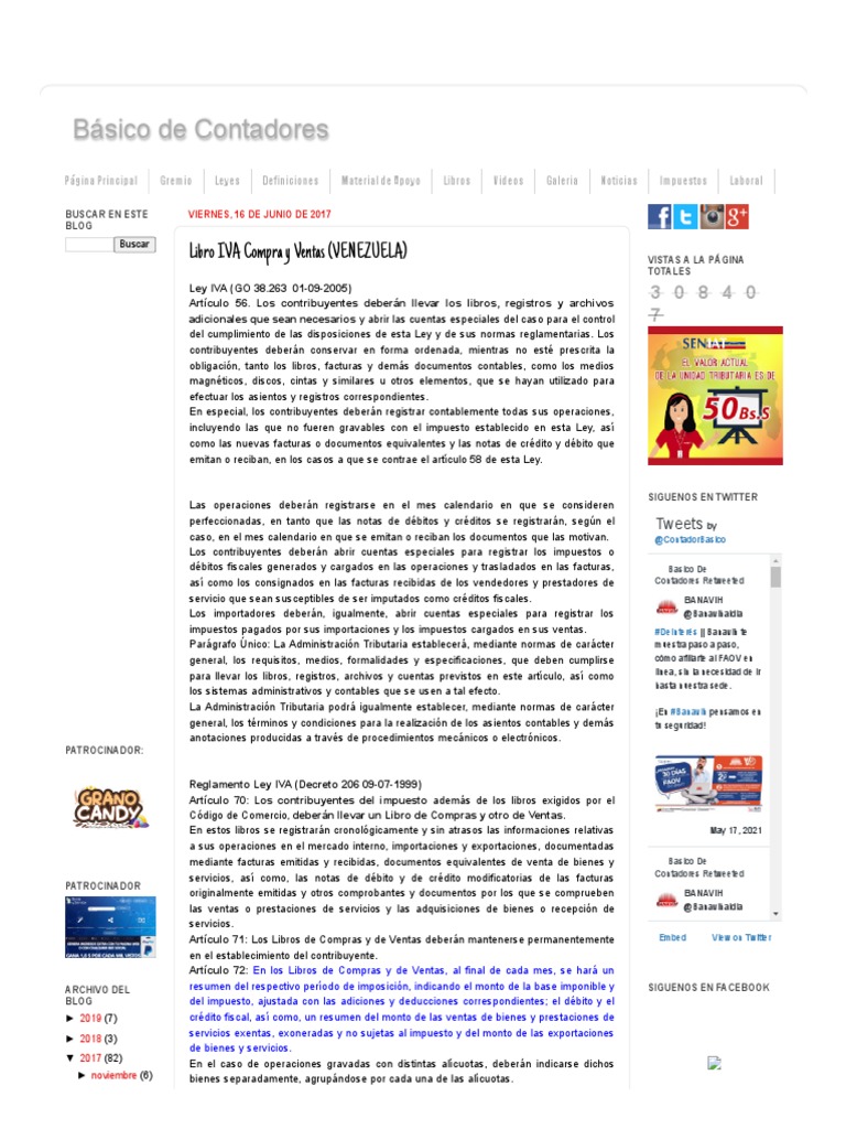 Básico de Contadores - Libro IVA Compra y Ventas (VENEZUELA) | PDF | Contabilidad | Impuestos