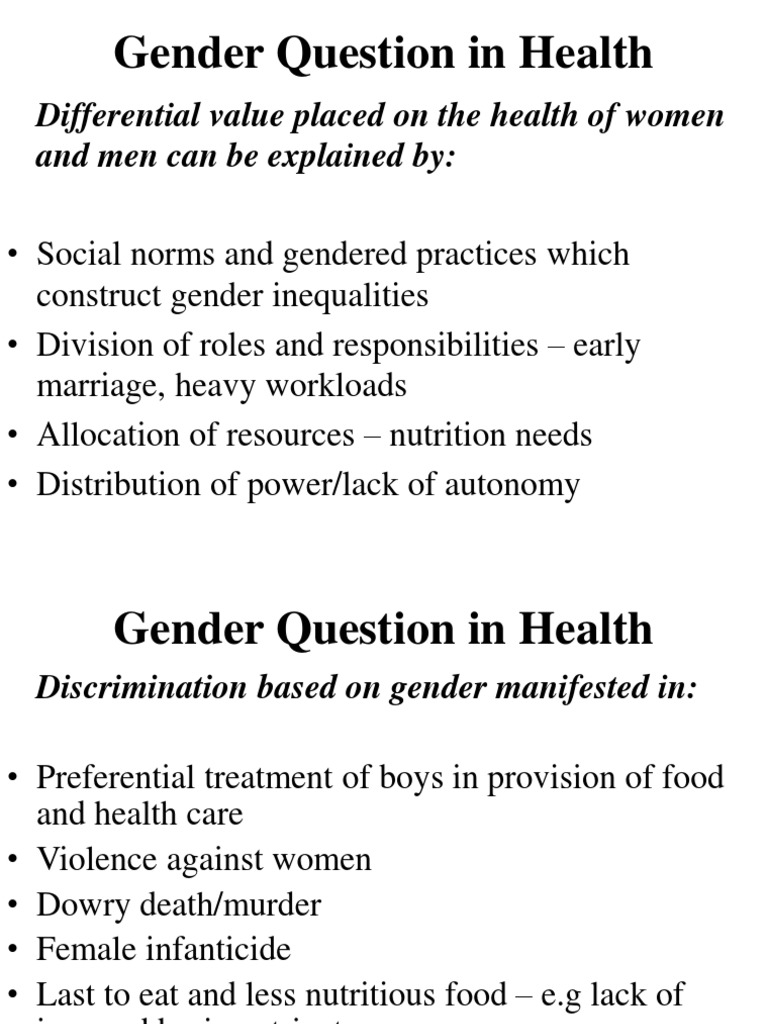 Gender-issues-in-health | PDF | Woman | Women's Health