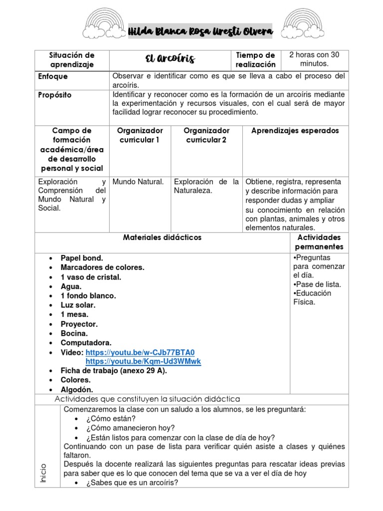 El Arcoíris | PDF | Arco iris | Aprendizaje