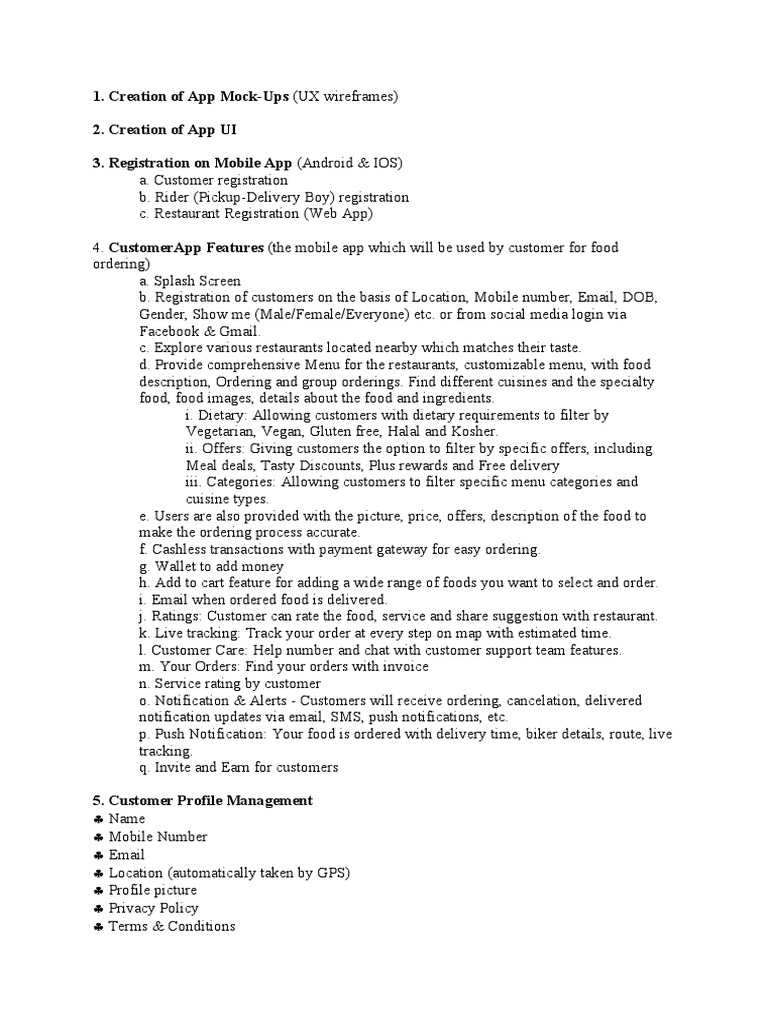 Food Delivery App Proposal Sample | PDF | Mobile App | Mobile Marketing