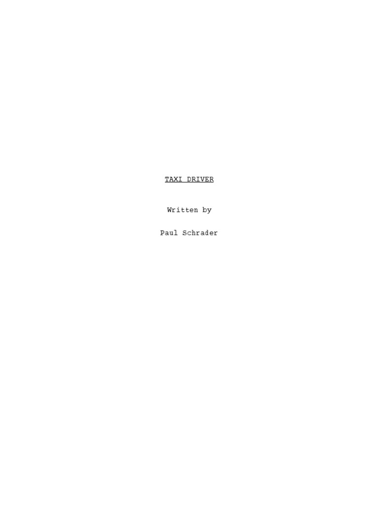 Taxi Driver Script | PDF | Taxicab | Cbs