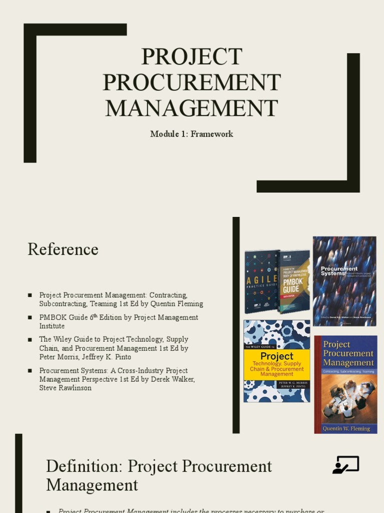 Project Procurement Management: Module 1: Framework | PDF | Procurement ...