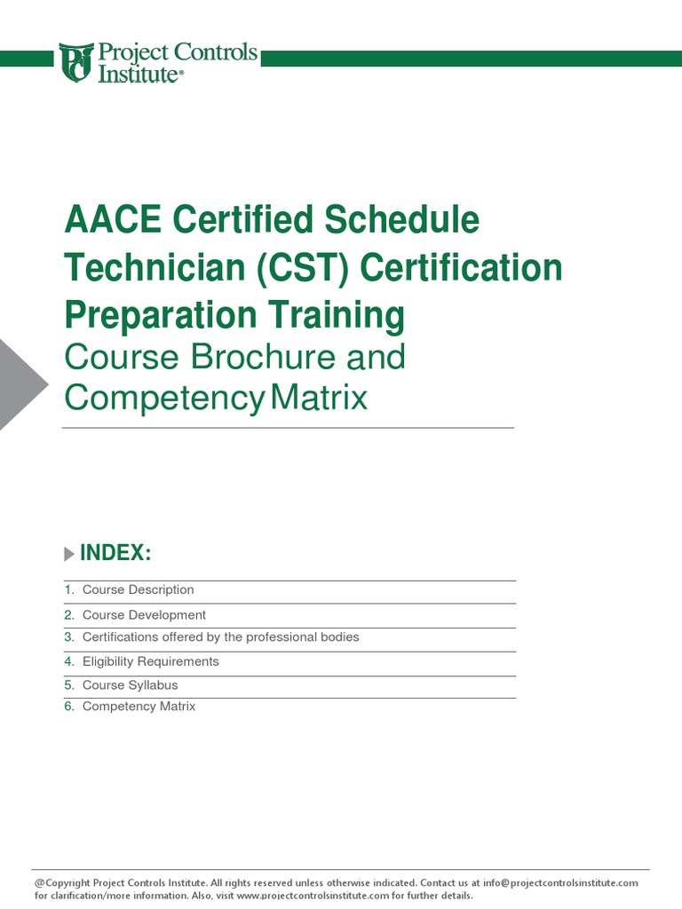 AACE Certified Schedule Technician (CST) Certification Preparation ...