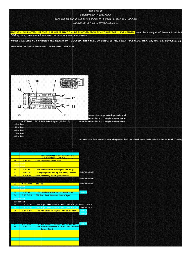 Pinout Silverado 2008 | PDF | Electrical Connector | Relay