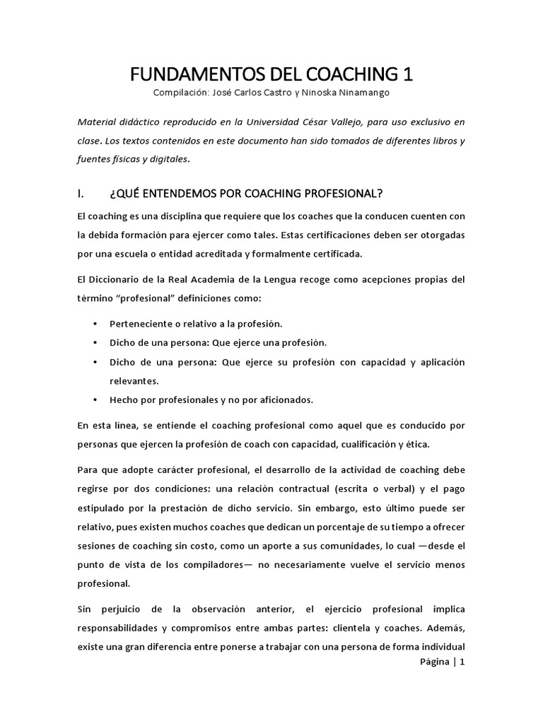 Fundamentos Del Coaching 1 | PDF | Aprendizaje | Conocimiento