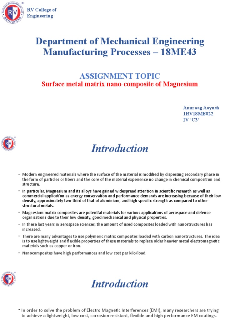 1rv18me022 - MP Assignment | PDF | Composite Material | Strength Of ...