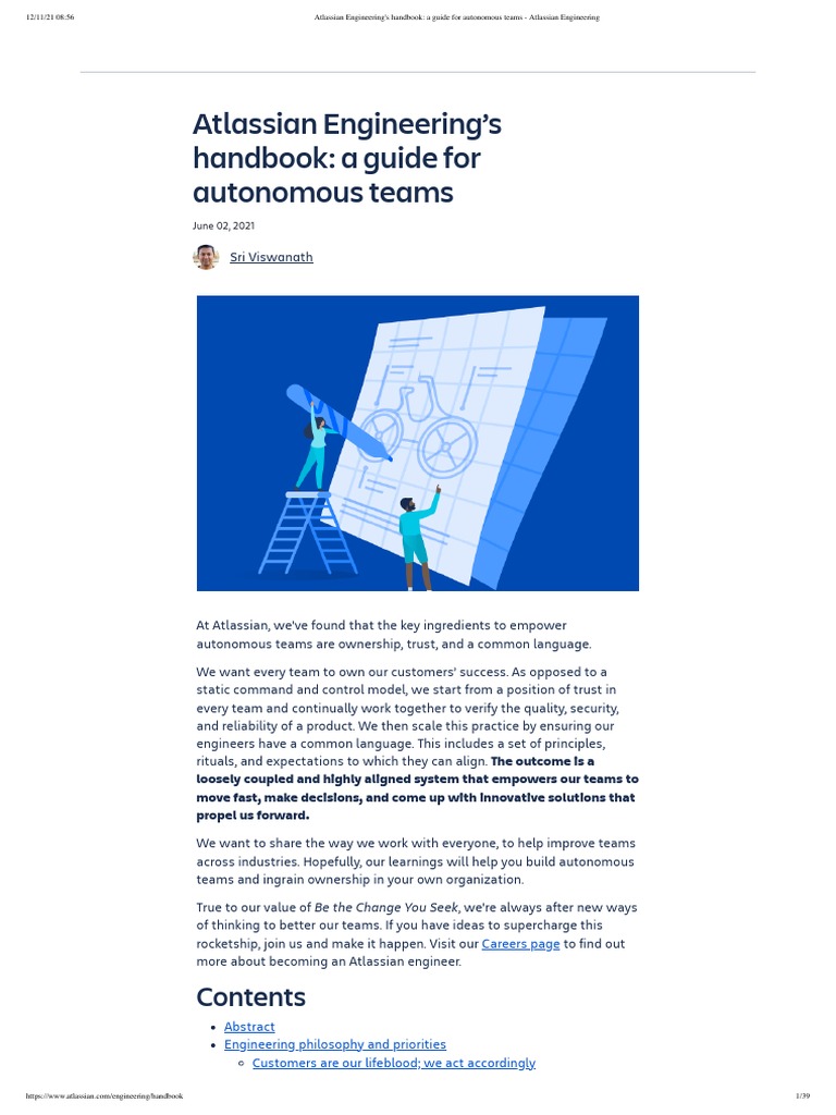 Atlassian Engineering's Handbook - A Guide For Autonomous Teams ...
