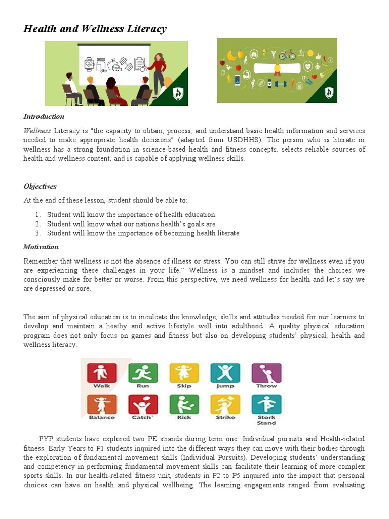 App State Wellness Literacy Overview | PDF | Physical Fitness | Literacy