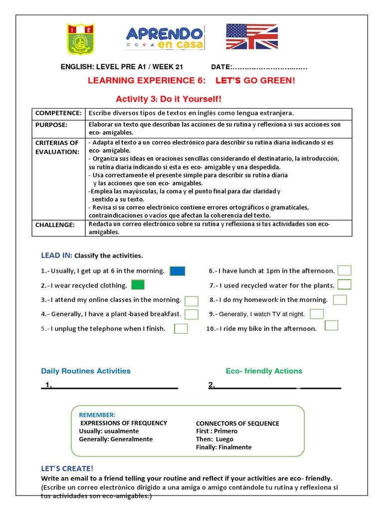 Eco-Friendly Daily Routine Email | PDF
