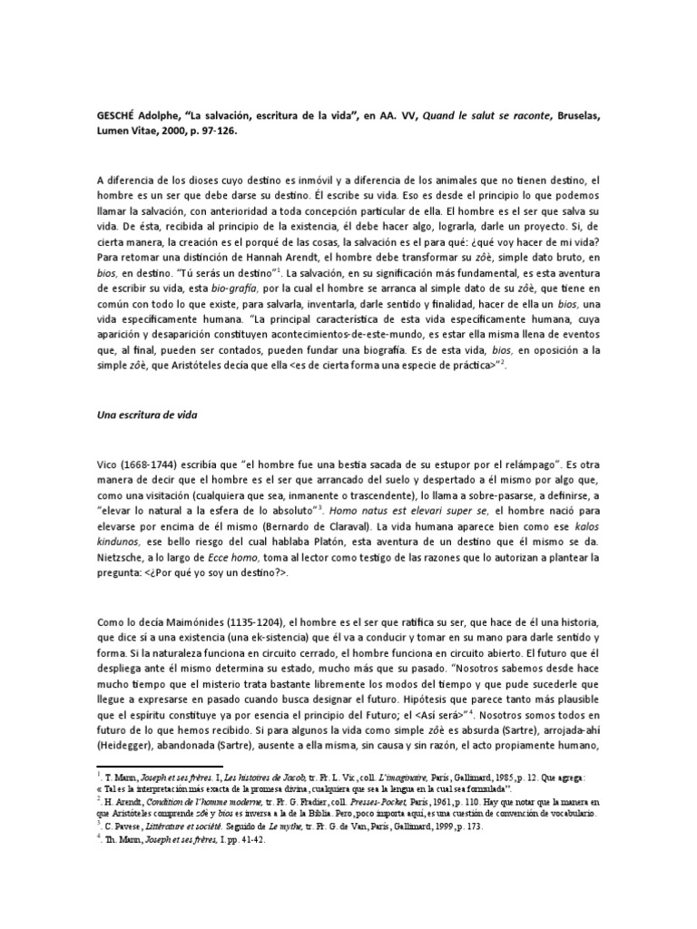 GESCHÉ Adolphe | PDF | Salvación | Existencia