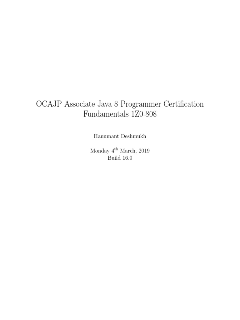 2 Oca Java Programmer 8 Fundamentals PDF Version | PDF | Class ...