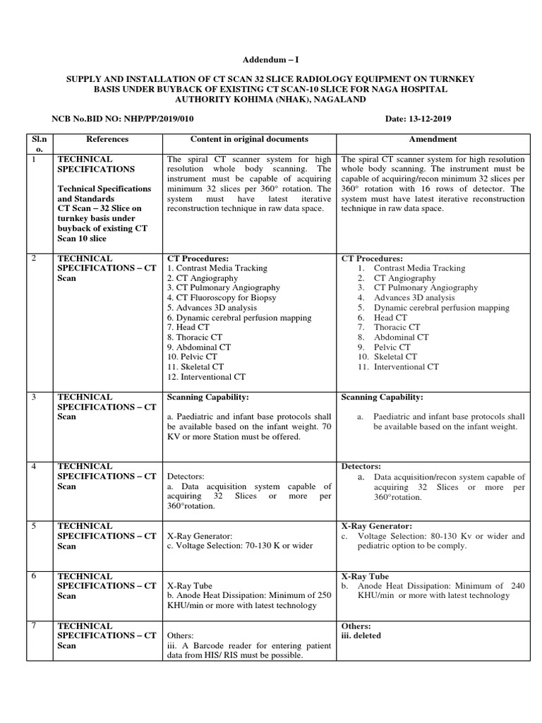 CT Scan Addendum 1 | PDF | Ct Scan | Radiology