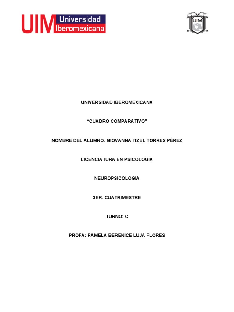 Cuadro Comparativo | PDF | Discapacidad intelectual | Síndrome de Down