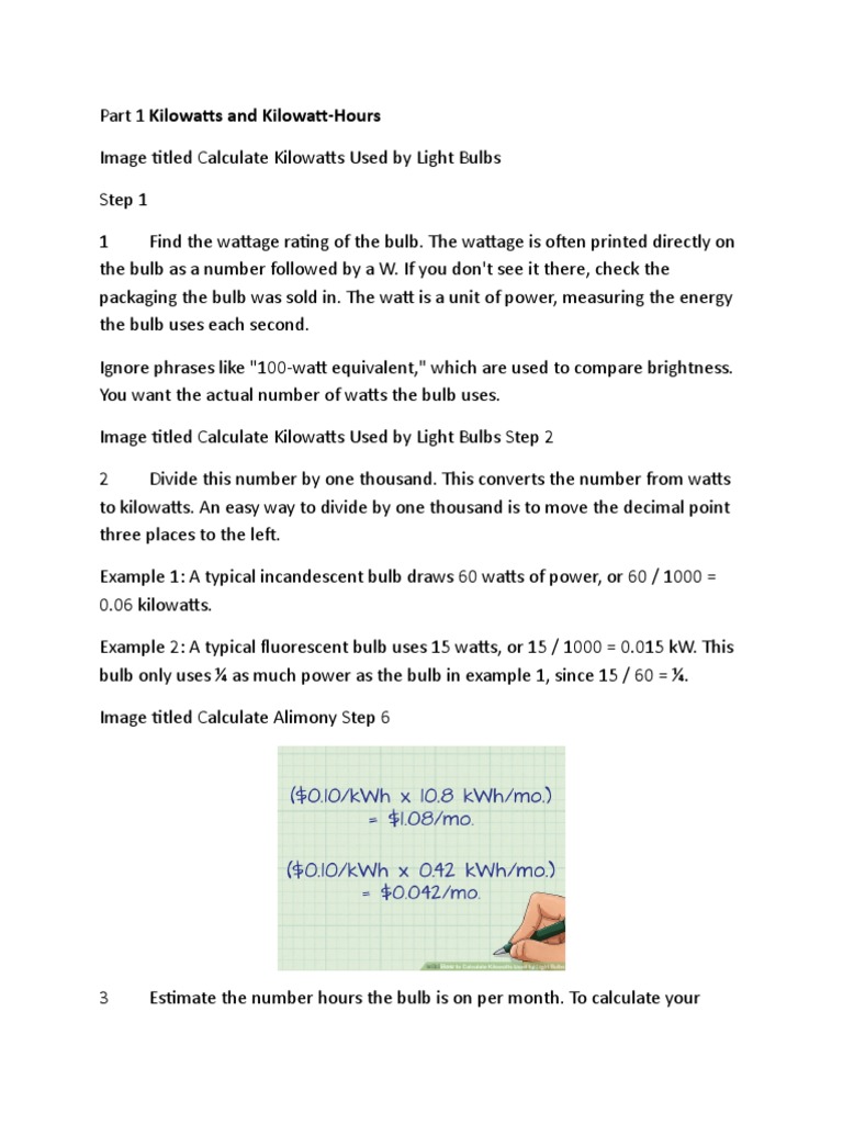 Calculating Watts and Cost | PDF | Incandescent Light Bulb | Watt