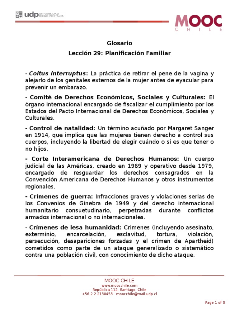 Glosario Lecci N 29 Planificaci N Familiar | PDF | Feminismo | Estudios de género