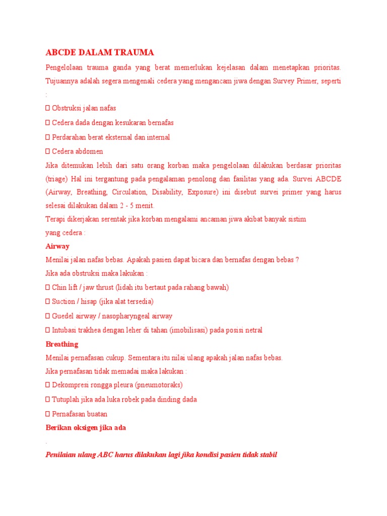 Abcde Dalam Trauma | PDF
