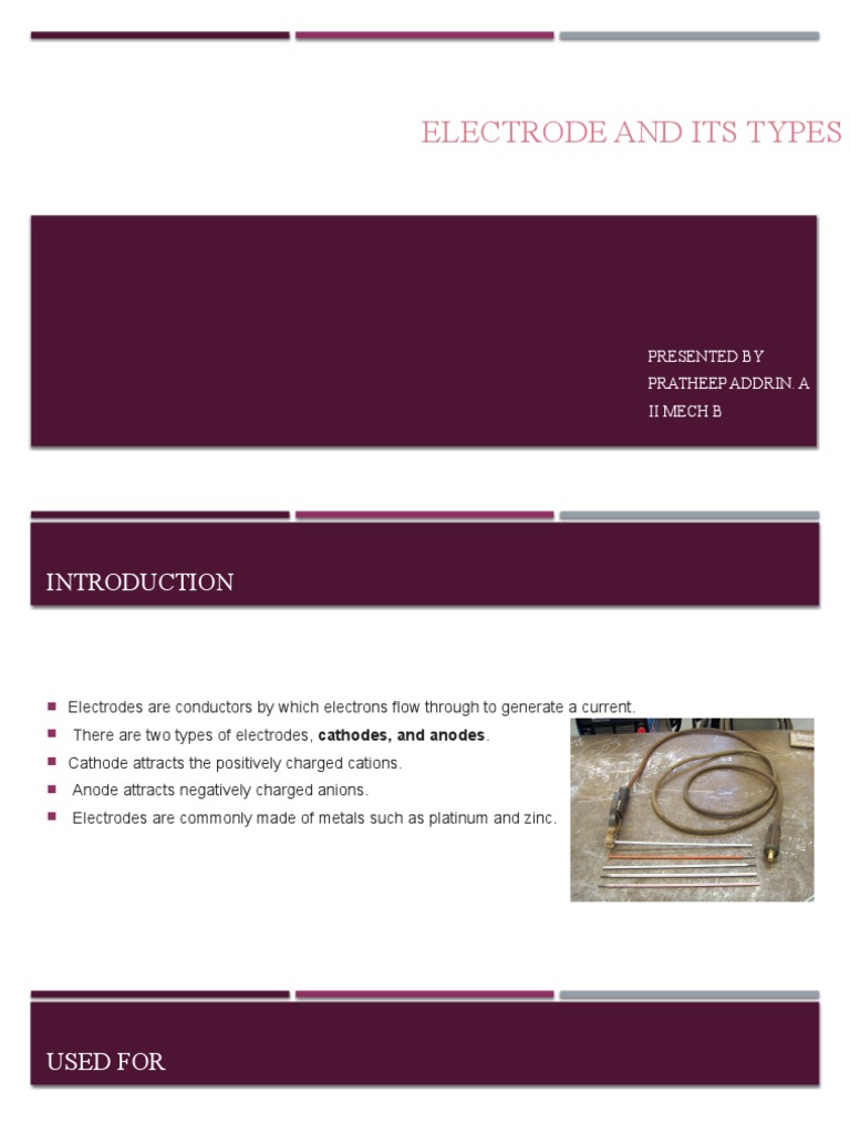 Electrode and Its Types | PDF | Electrode | Redox