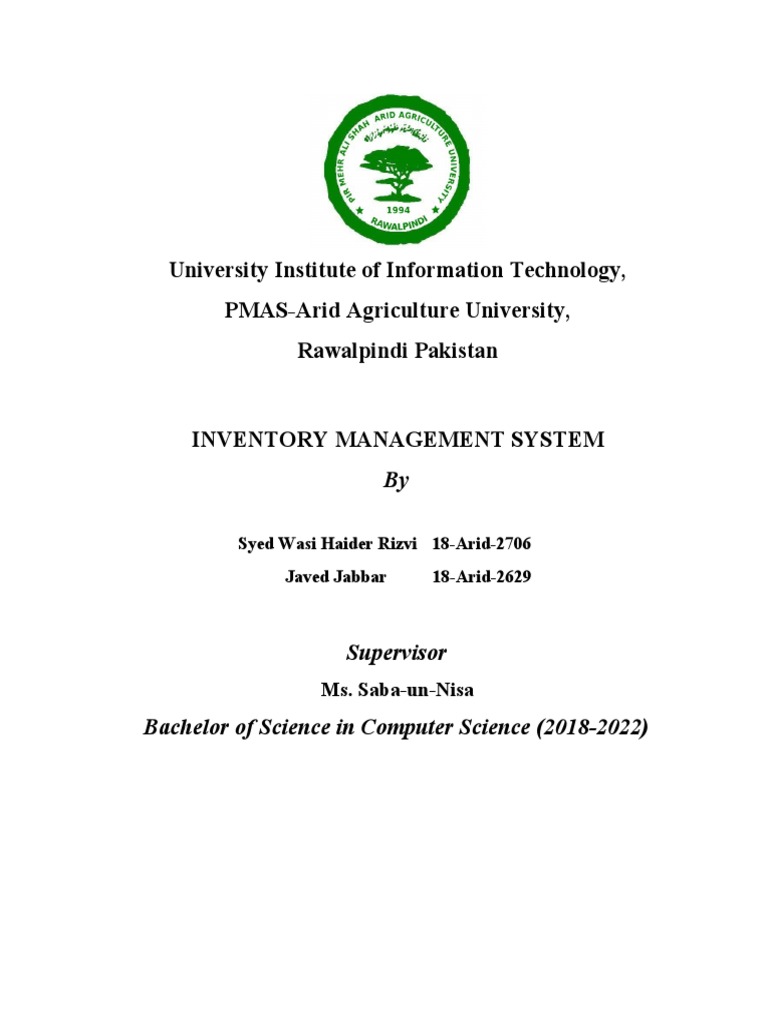 University Institute of Information Technology, PMAS-Arid Agriculture ...