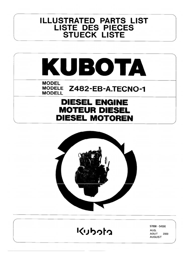 Kubota Z482 14 HP Engine Part List | PDF