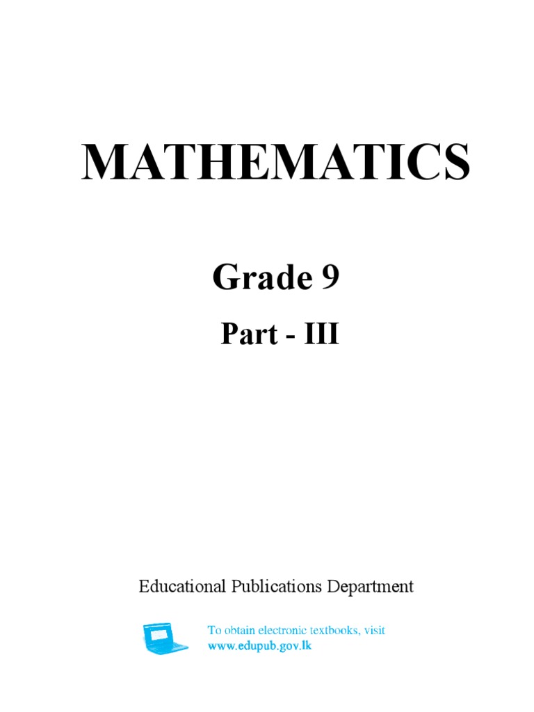 Grade 09 Mathematics Part III Textbook English Medium - New Syllabus | PDF