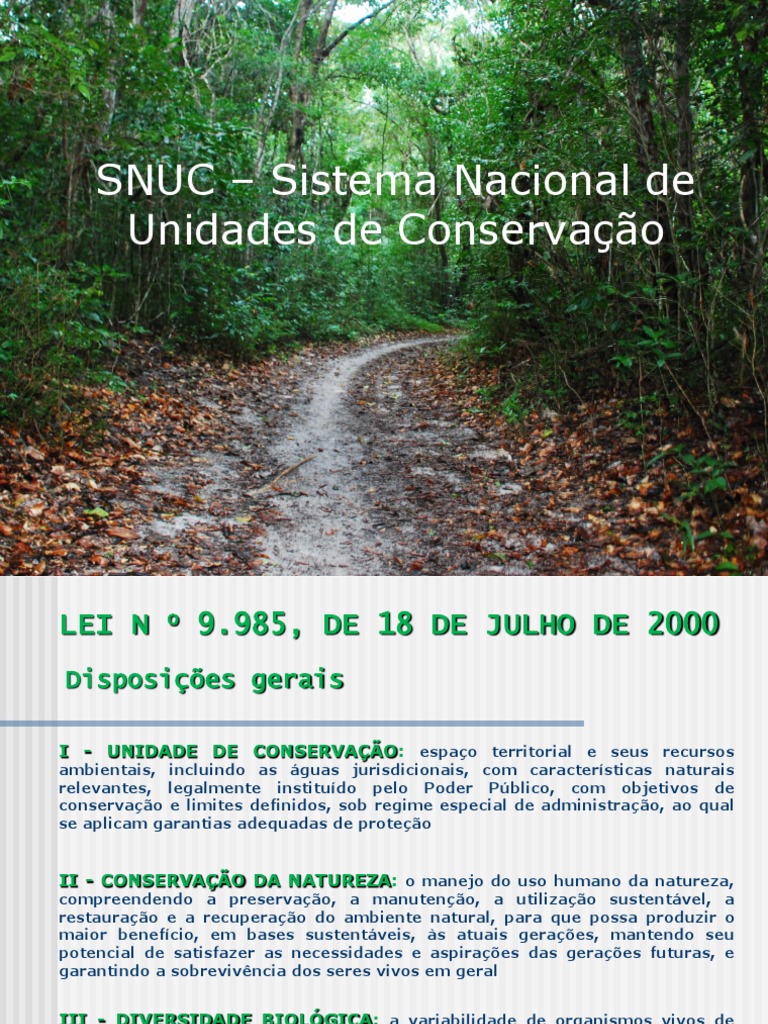 Snuc - Unidades de Conservacao | PDF | Biodiversidade | Biologia de ...
