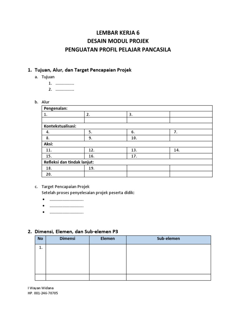 LK 6 - Contoh Desain Modul P3 | PDF