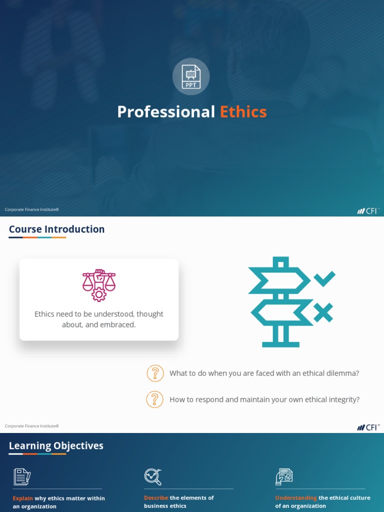 Professional Ethics - Course Presentation | PDF | Whistleblower ...