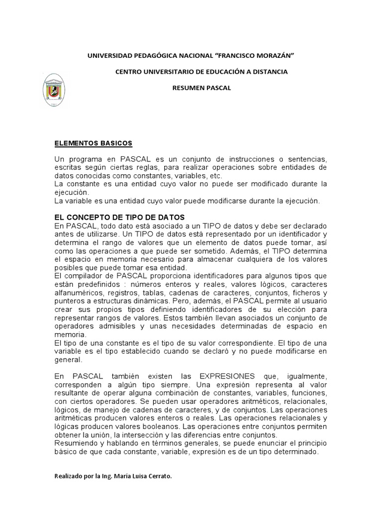 Guía Completa de Programación en Pascal | PDF | Programación | Programa de computadora
