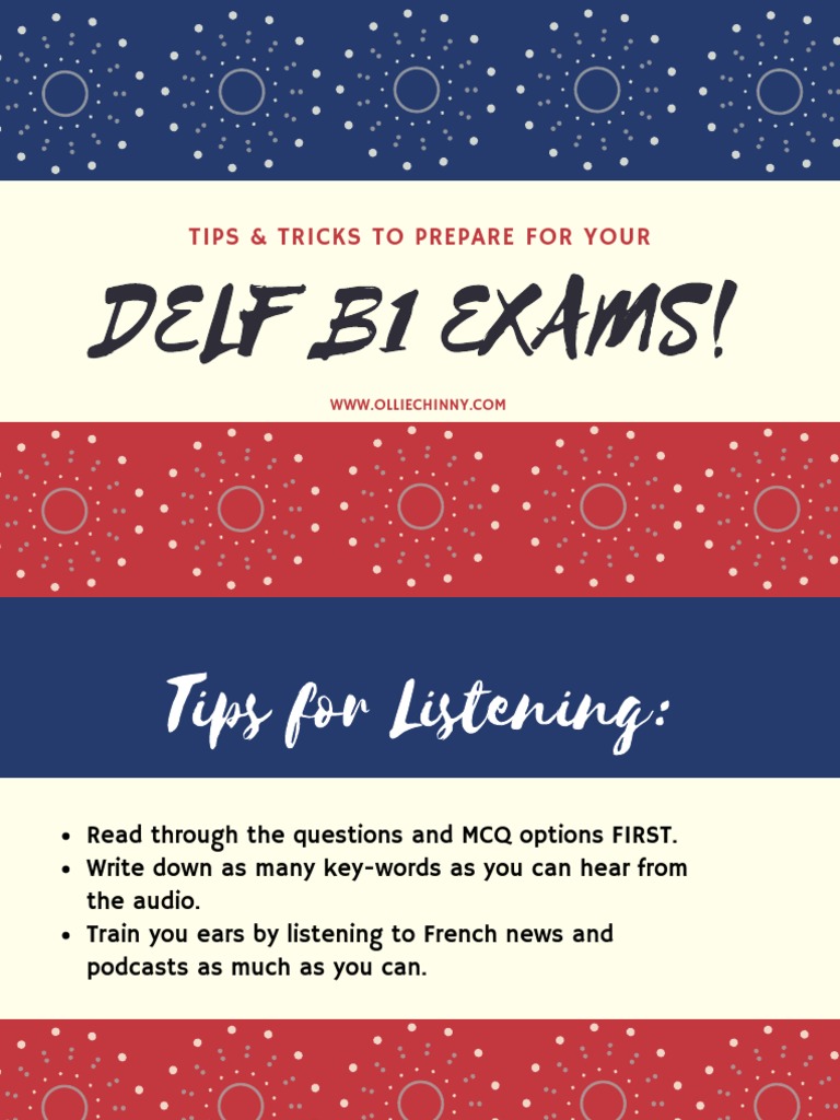 DELF B1 Exam Preparation Tips | PDF | French Language | Learning