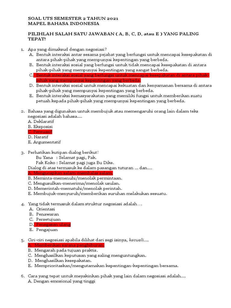 Soal Uts Kls X SMT 2 | PDF