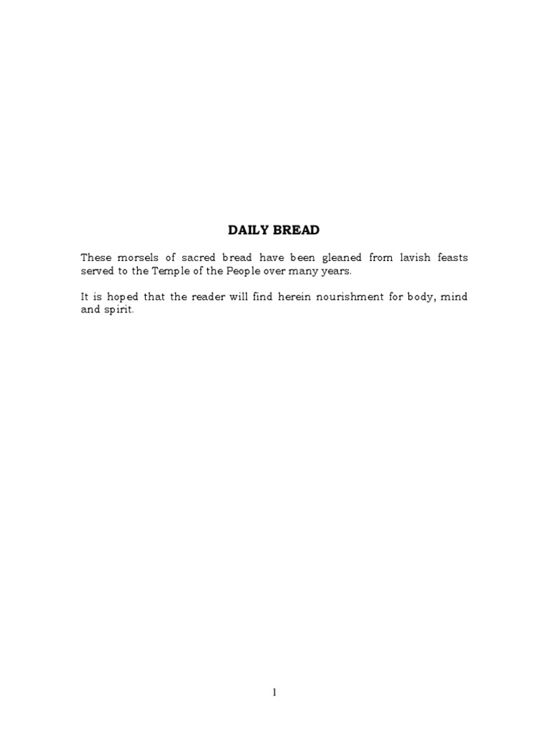 Daily Bread | PDF | Love | Soul