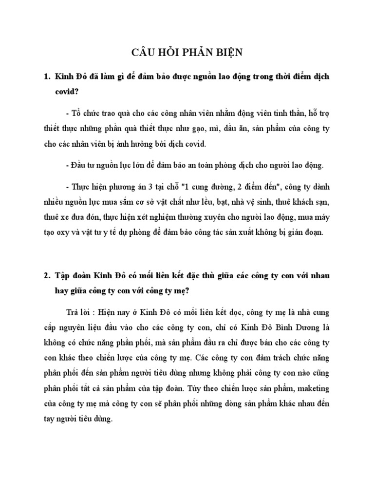 Câu Hỏi Phản Biện Qtvh | PDF