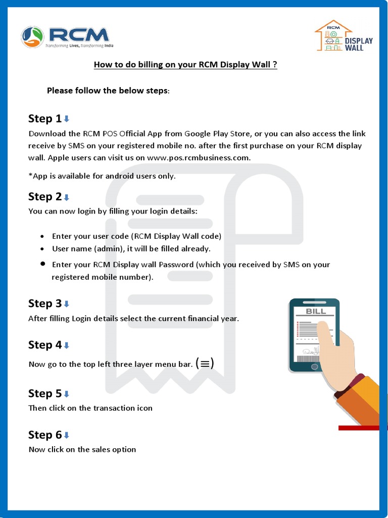 RCM Display Wall Billing Guide | PDF | Finance & Money Management